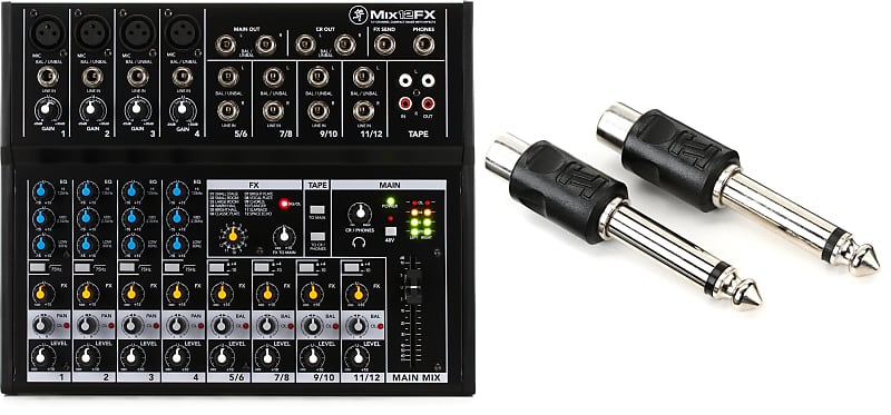 Mackie Mix12FX 12-channel Compact Mixer with Effects Bundle | Reverb