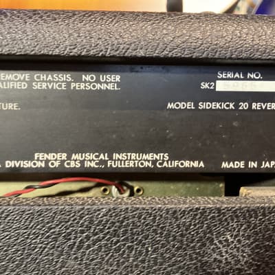 Fender Sidekick Reverb 20 MIJ RARE!!! 1980s - Black Silver | Reverb