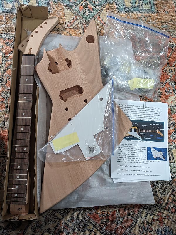 Unfinished DIY Solid Body Explorer Electric Guitar 6 Strings | Reverb