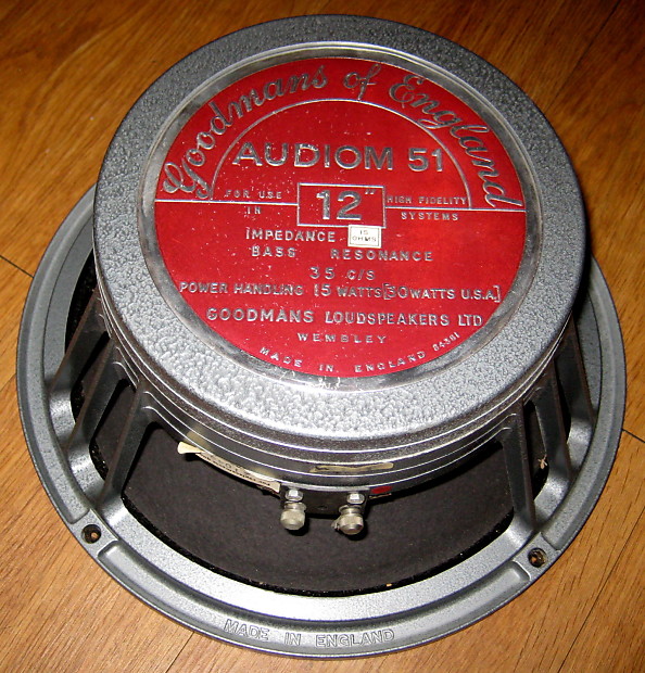 Goodmans Audiom 51 12" 15 Ohm Vintage Speaker | Reverb