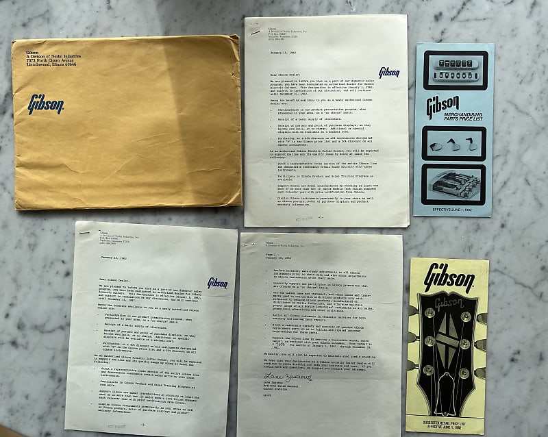 1982 Gibson Authorized Electric & Acoustic Guitar Dealer | Reverb