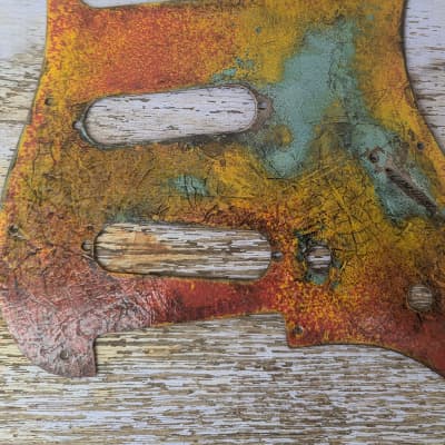 stratocaster pickguard - 11 holes Steel rust relic | Reverb