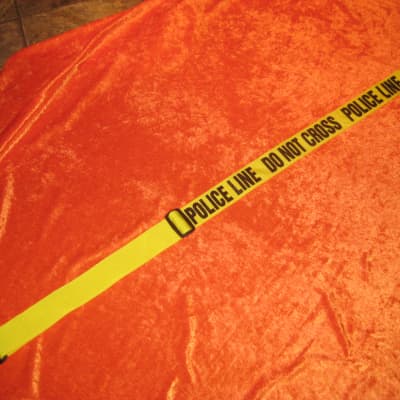 LM Police Line Yellow Guitar Strap | Reverb