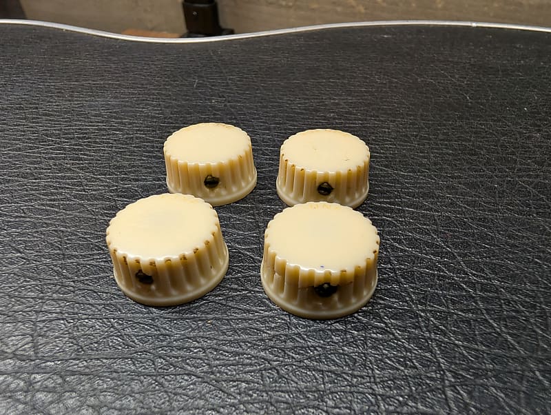 Harmony Silvertone Cupcake Guitar Knobs Vintage 1950’s White | Reverb