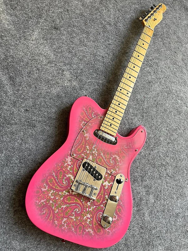 Pink Amoeba Finish Guitar Custom Tele Style Guitar, Mahogany | Reverb