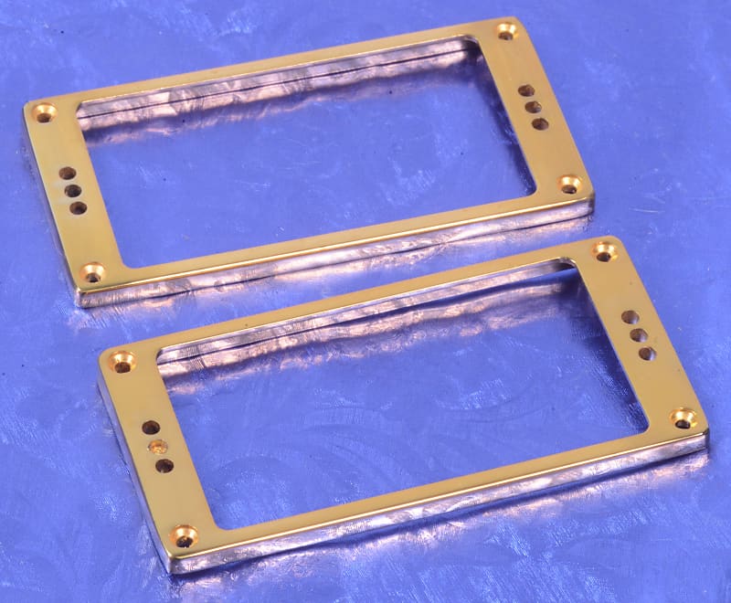 Two Gold Diecast Aluminum Thin Humbucking Pickup Rings With | Reverb