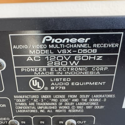 Pioneer VSX-D508 Receiver HiFi Stereo 5.1 Channel Home | Reverb