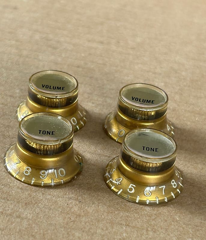 Gibson Vintage 1962 Gold Reflector Knobs ES-335 330 175 125 | Reverb