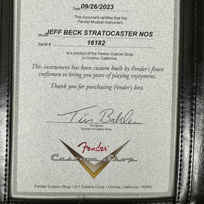 Fender Custom Shop Jeff Beck Signature Stratocaster Rosewood | Reverb