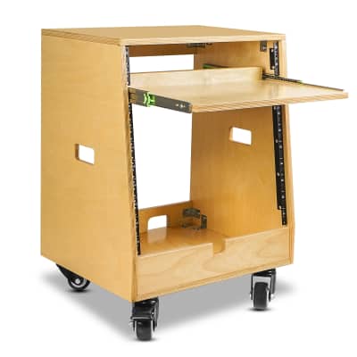 Chunky desktop rack solid Oak wood trapeze 19" 2U size. | Reverb