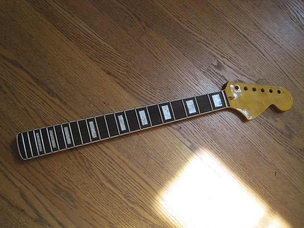 Jazzmaster Neck Flame Maple Rosewood Block Inlays CBS | Reverb