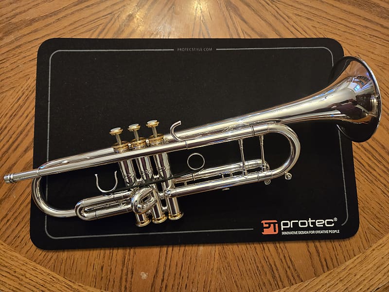 Getzen 3051 - Bright silver plate w/ 24k gold trim | Reverb