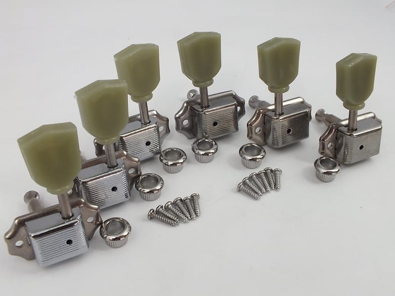 Chrome Vintage Machine Heads 3 a-side Tuners for Gibson | Reverb UK