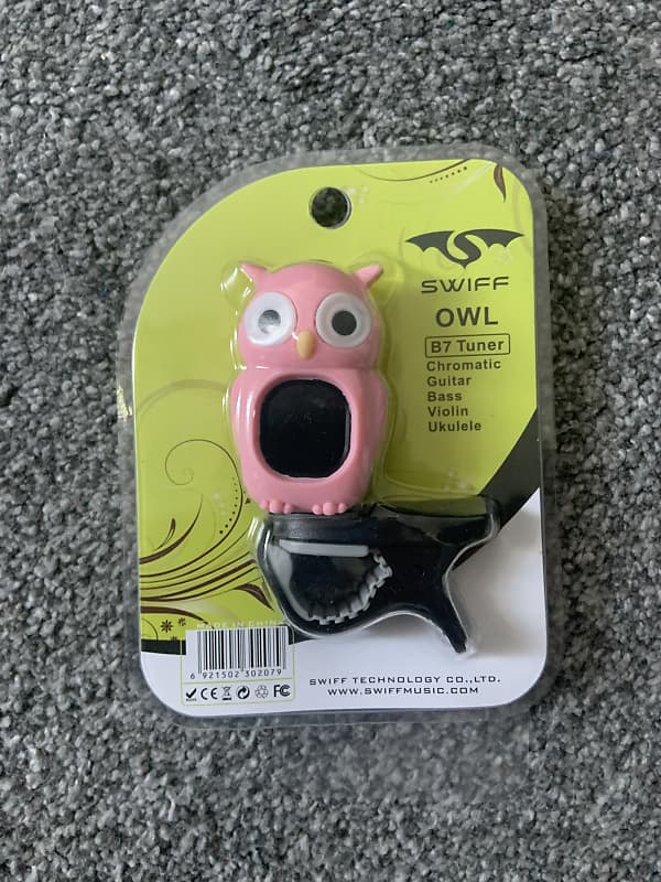 Swiff B7 Pink Owl Chromatic Tuner for Guitar & Ukulele | Reverb