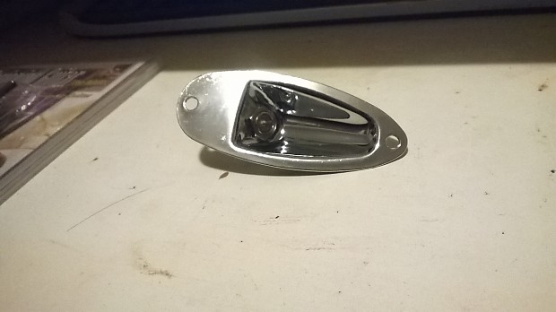 NEW - Chrome Boat Strat Style Jack Input Jack Plate Socket | Reverb