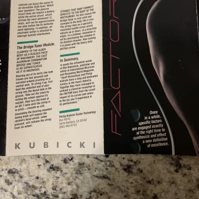 Philip Kubicki Factor Bass Brochure Catalog Pre Fender 80’s | Reverb