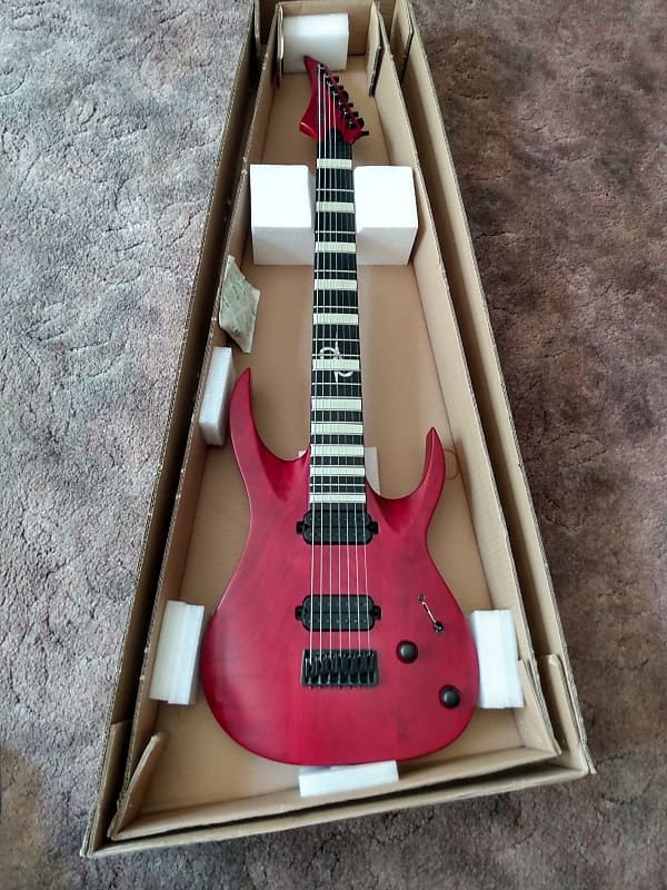 Solar 7 string A2.7TBR w/ Glow fret markers Blood Red | Reverb