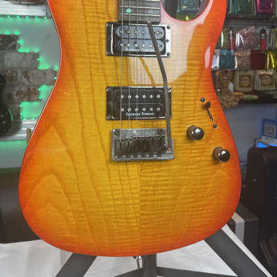 Fender Showmaster Stratocaster SSS Flamed Ash Top - Cherry | Reverb