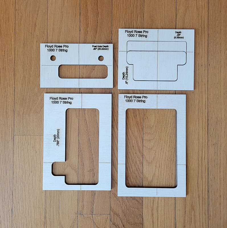 Floyd Rose Pro 1000 4 pc Recessed Routing Templates for 7 | Reverb