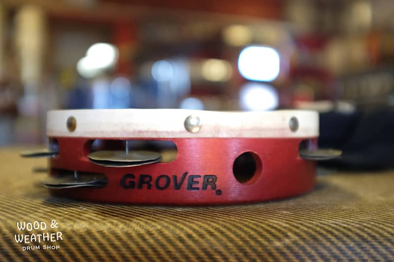 Grover 8" Red Tambourine Double Row Nickle Jingles - USED | Reverb