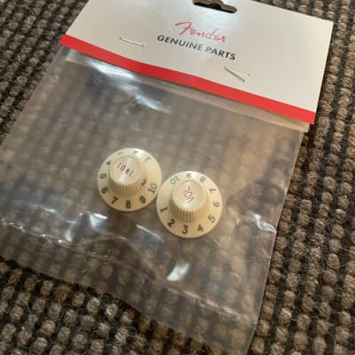 Fender Jazzmaster - Aged White Witch Hat Knob Set | Reverb