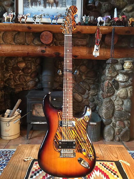 Fender Coodercaster 2017 Sunburst with tiger stripe pickguard | Reverb