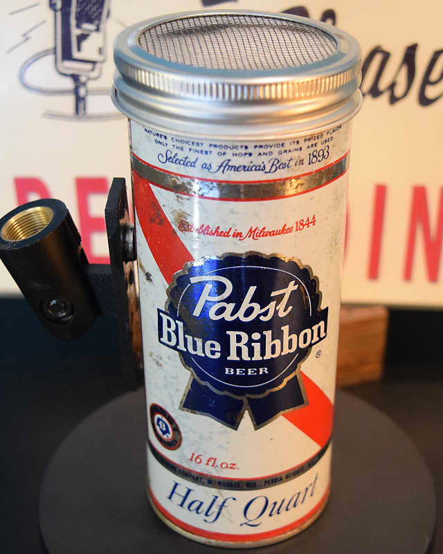 Lo Fi Beer Can Microphone - Sun worn Tallboy PBR Pabst Blue | Reverb