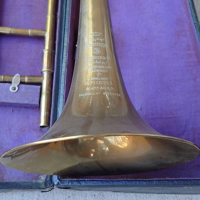 Besson Zephyr Chicago Bore trombone Circa 1890's | Reverb
