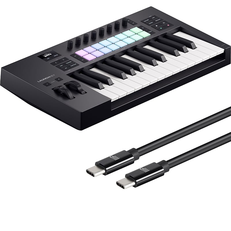 Novation Launchkey 25 Mk4 Keyboard Controller USB-C CABLE KIT | Reverb