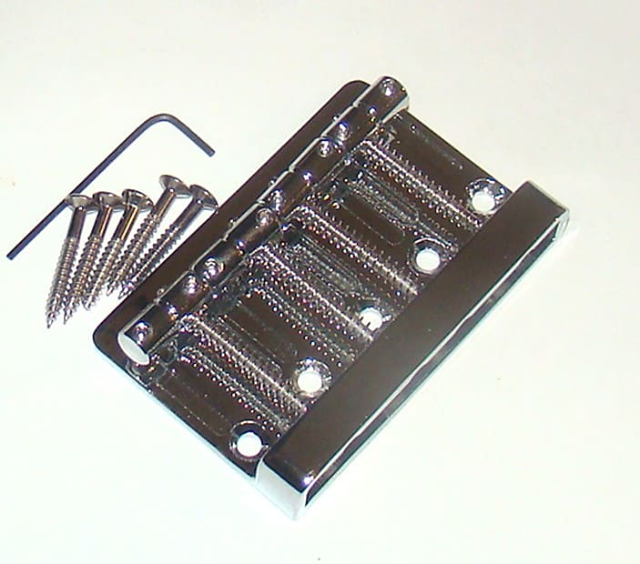 Replacement Bridge for Four String Bass - Chrome Finish | Reverb