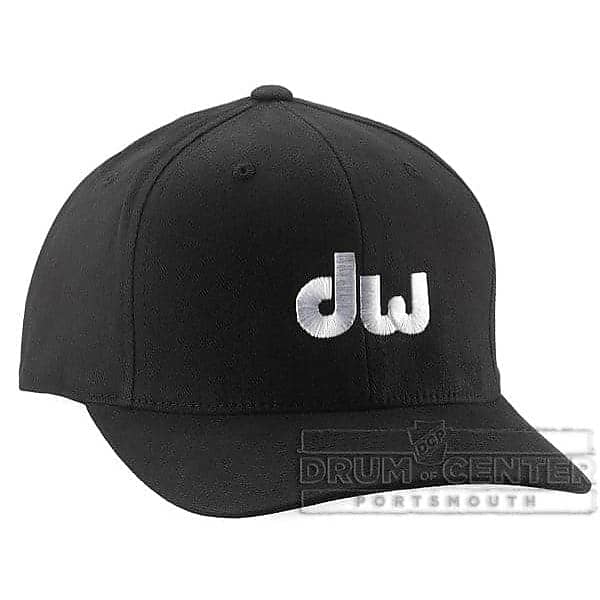 DW Drumwear : Black Flex Fit Hat W/Embroidered White Dw Logo- | Reverb