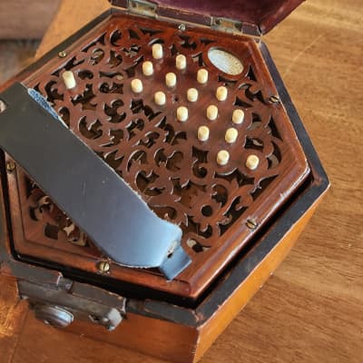 Lachenal Anglo 32 button concertina Circa 1910 - Rosewood | Reverb