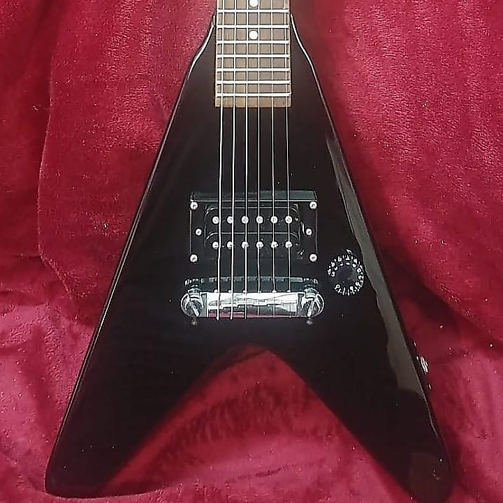 Gibson Epiphone Wee Vee Mini Flying V 2005 Black + Free | Reverb