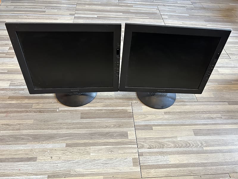 Vintage Sony Computer LCD Monitor Pair Sony 2000 - Black/Gray | Reverb