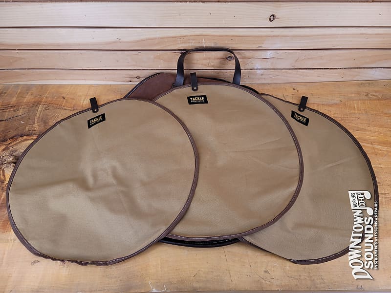 Used 22" Tackle Brown Canvas Backpack Cymbal Bag - As Is | Reverb