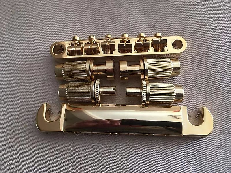 Epiphone Guitar Tune-O-Matic Tailpiece and Bridge in Gold | Reverb