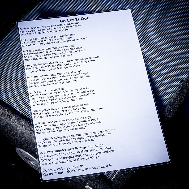 Oasis Go Let it out A3 Laminated Lyrics 2000s | Reverb