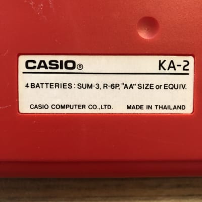 Casio KA-2 Rare Vintage 1995 Red 32-Key Wavetable Mini | Reverb