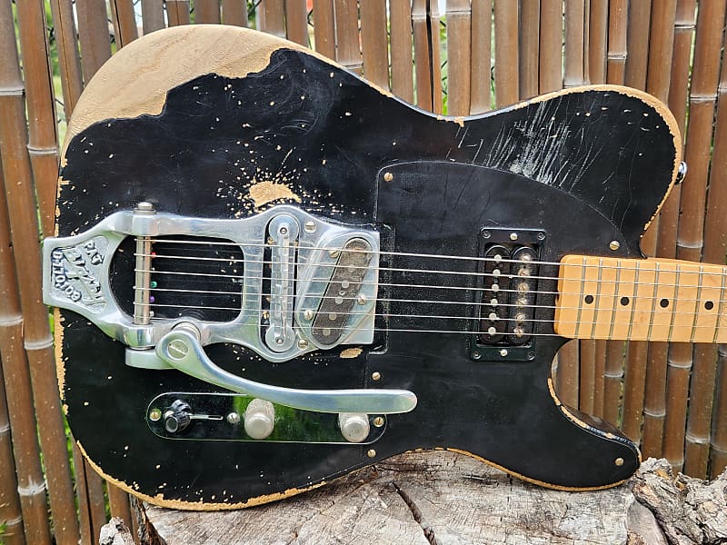 Fender Telecaster 52 Bigsby B16 Black Nitrocellulose Laquer | Reverb