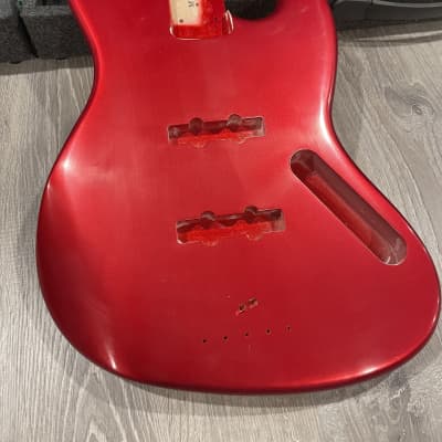 MJT JBT Jazz Bass Alder Body Nitro Candy Apple Red Metallic | Reverb
