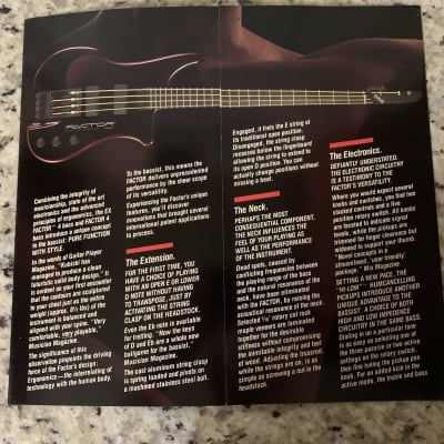 Kubicki Factor Bass Brochure 80's-90's Fender Era | Reverb