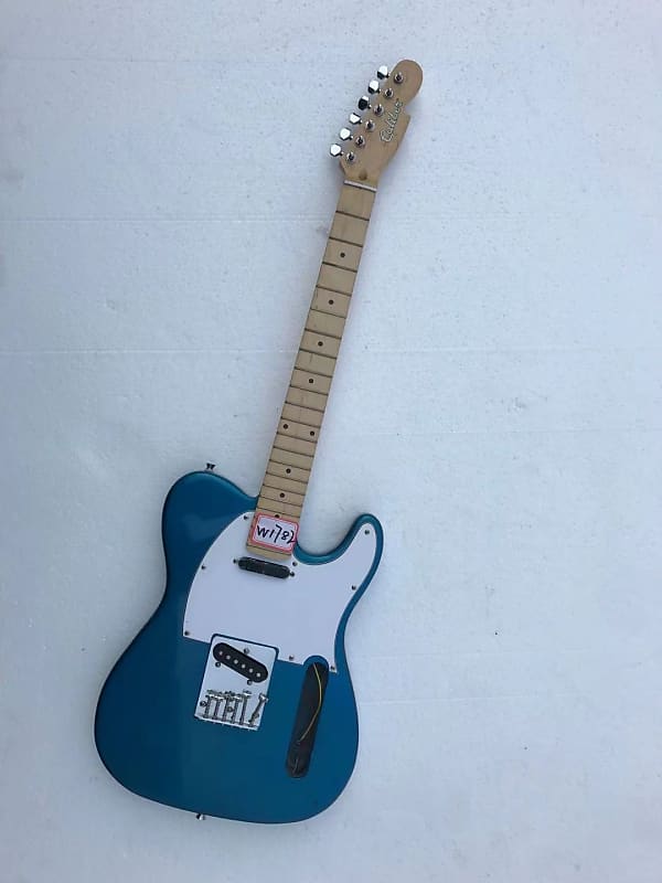 Blue Tele Style Guitar Solid Body with Maple Wood Neck | Reverb