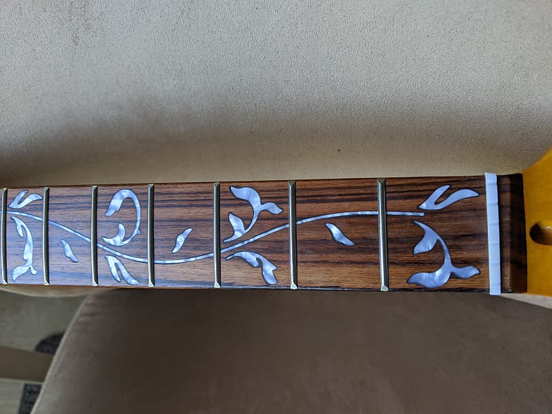 Strat style replacement neck Vine inlay | Reverb