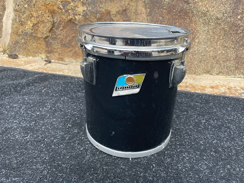 Ludwig Black Cortex 70's 8" Concert Tom for drum set kit - | Reverb