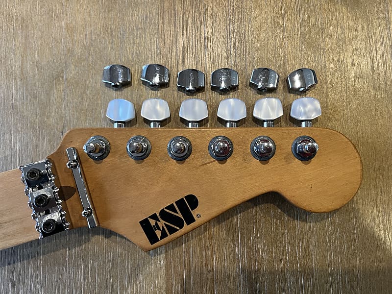 1984 ESP Japan Oil Finish maple strat headstock neck Schaller | Reverb