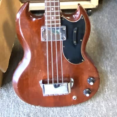 RARE 1968 Ampeg SSUB-1 unfretted/fretless SSB Cherry Red | Reverb