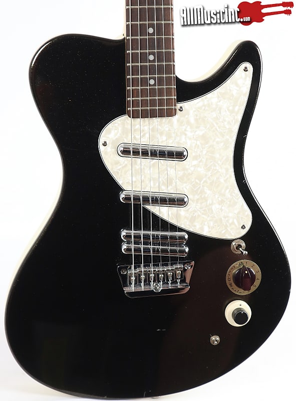 Danelectro Mod 6 Offset Sparkle Black and Cream Electric | Reverb