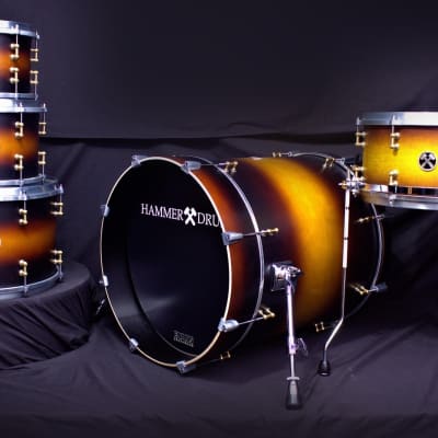 Hammer Custom Drums 5 Piece 2024 Satin Tobacco Lacquer | Reverb