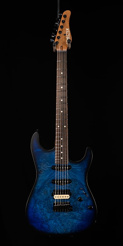 Schecter USA Custom Sunset II - Ocean Blue Burst Satin | Reverb