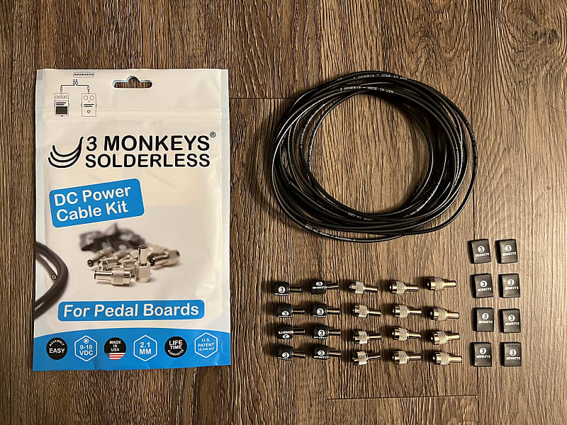 3 Monkeys Solderless DC Solderless (20 Plug) Pedalboard Cable | Reverb